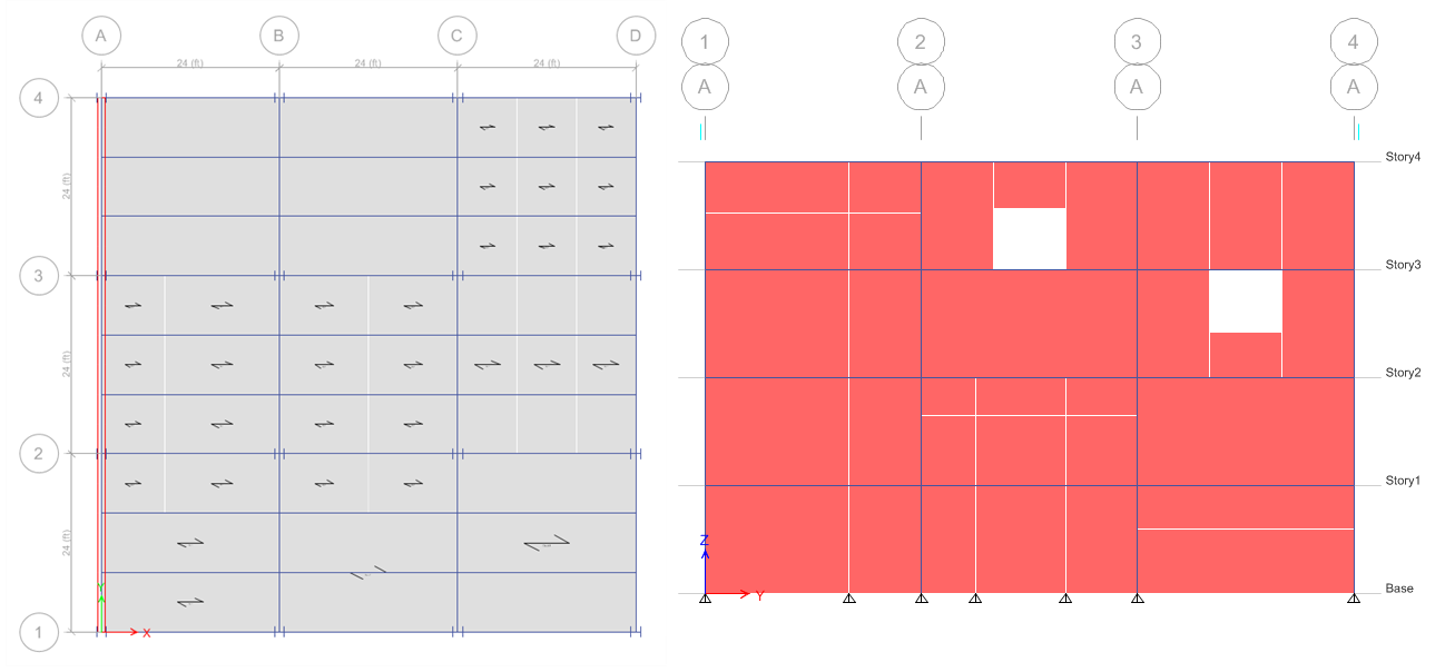 Konstru merges meshed etabs elements.